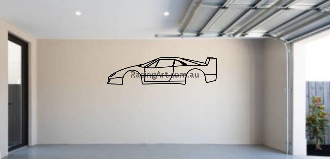 Ferrari F40 120cm Metal Art Silhouette | Racing Art